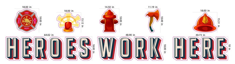 18 Firefighter Yard Sign heroes Work Here | Etsy