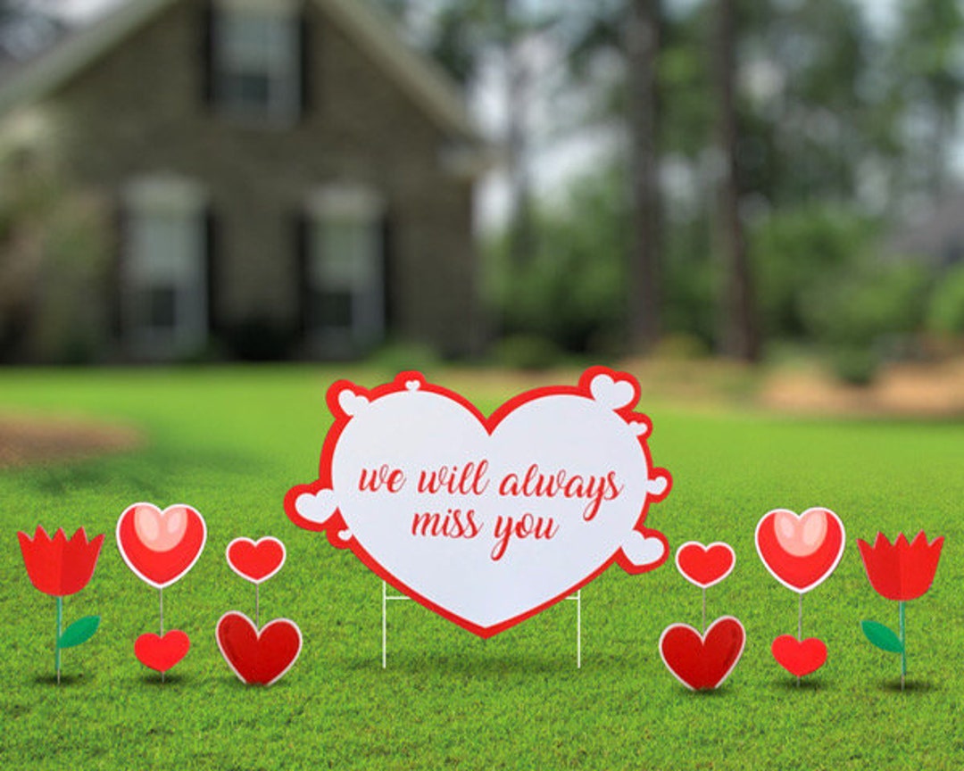 Yard Sign Custom Heart Message With Additional Hearts and - Etsy