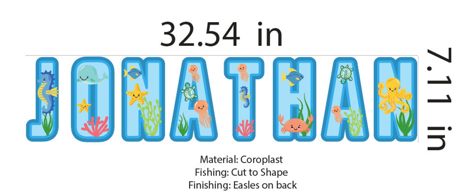 Under the Sea, Theme Birthday Letters, Custom Underwater Theme Letters ...