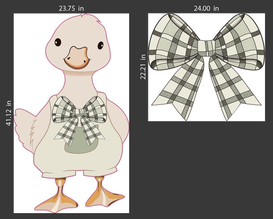 Large Silly Duck With Plaid Bow - 41 Inch Baby Shower Decor - Etsy