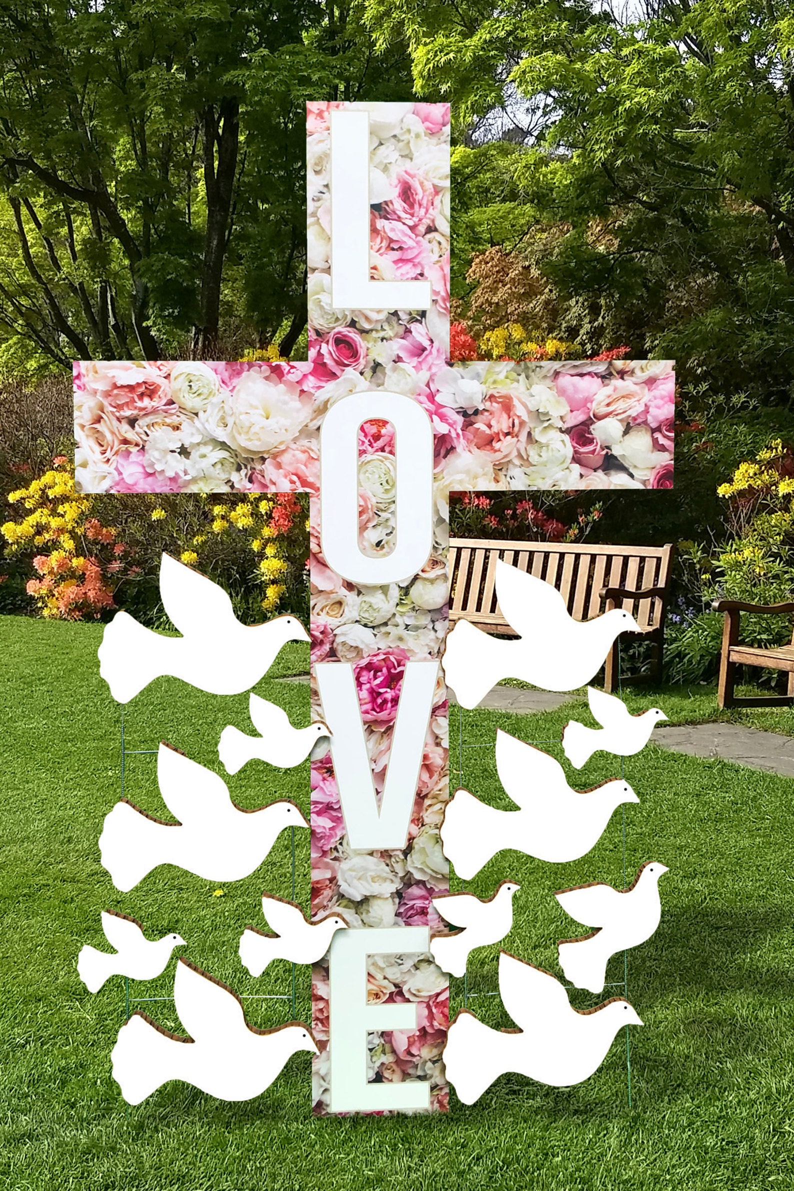 Memorial Cross With Roses | Large Funeral Cross | Cemetery Decorations ...