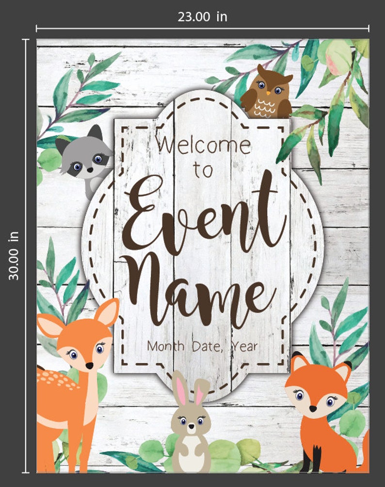 Woodland Animals Party Invitation Sign Decor Birthday - Etsy