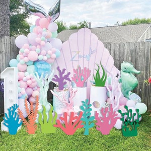 Ocean Pastel Coral, Seaweed, and Kelp Cutouts I Under the Sea Party ...