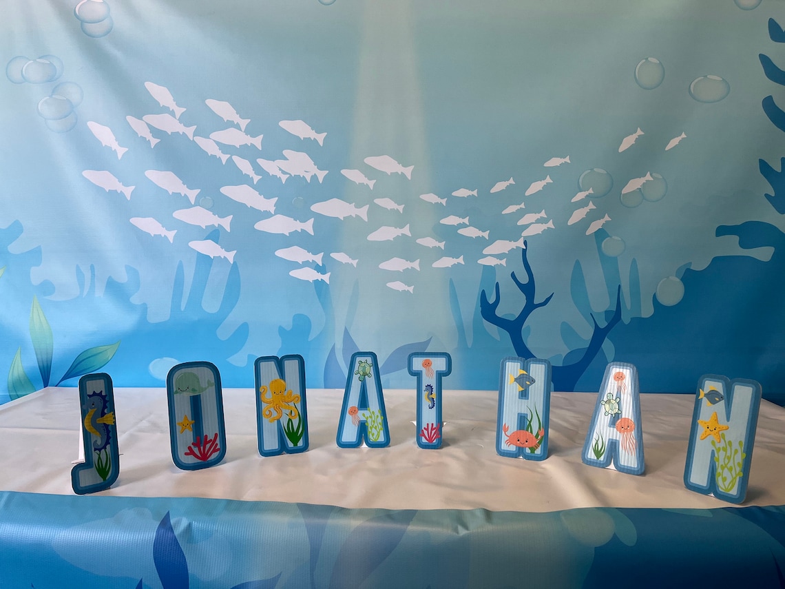 Under the Sea, Theme Birthday Letters, Custom Underwater Theme Letters ...