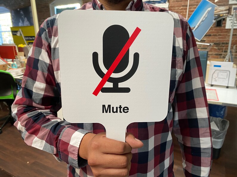 Remote Learning Icon Paddles for Teachers, Mute Unmute, Stop Video and ...