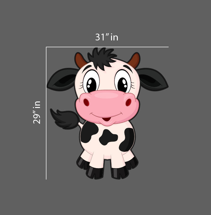 Large Farm Cow Cutout | Barnyard Birthday, Baby Shower Decor - Etsy