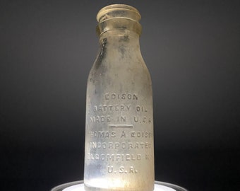 1920's Thomas Edison Orange NJ Battery Oil Aqua 4 1/2 - Etsy