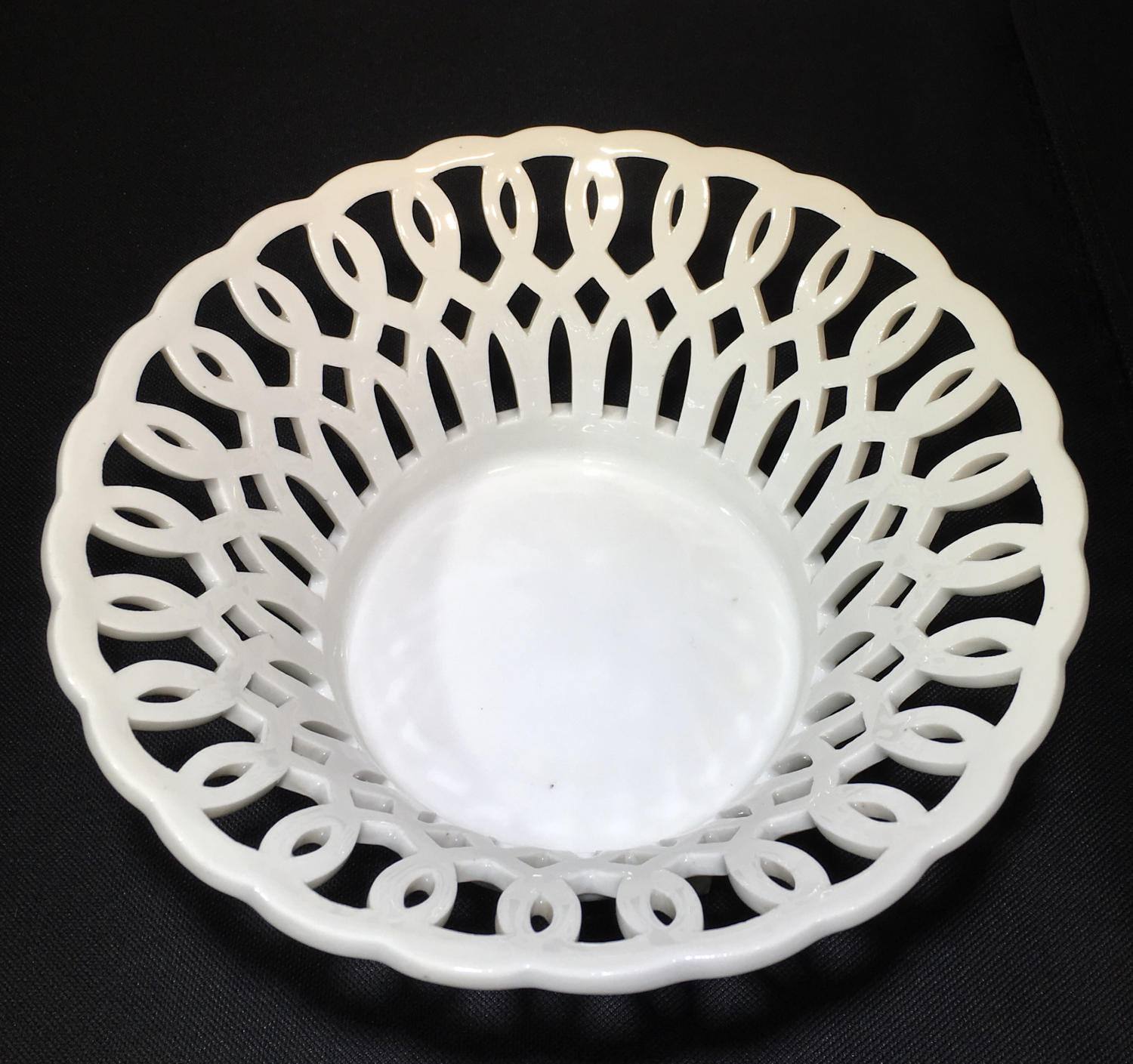 Footed Ceramic Open Weave Bowl