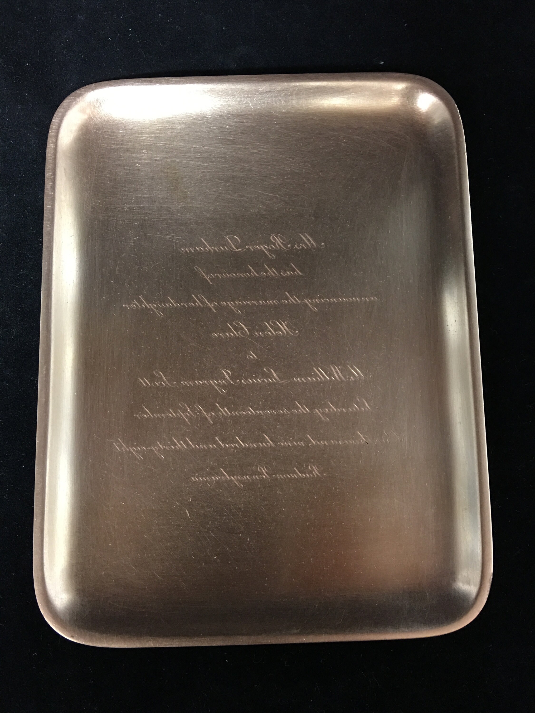 1938 Solid Copper Tiffany and Co. Wedding Invitation Tray