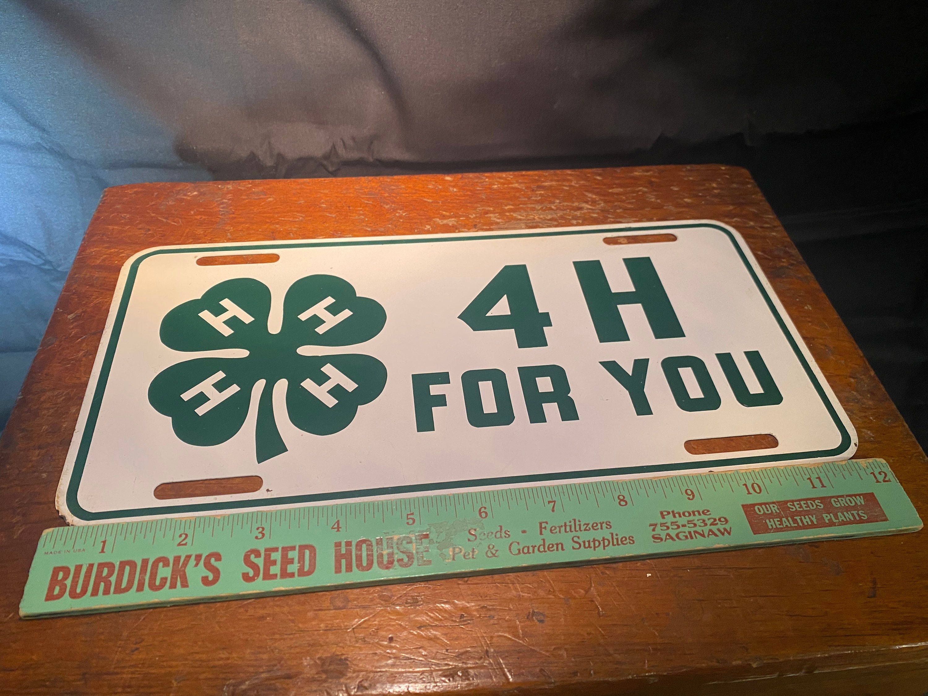 Vintage 4H Club License Plate