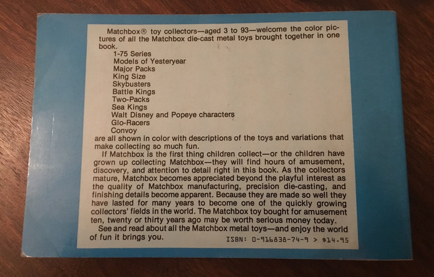 1983 Matchbox Toys Reference Book with Pricing