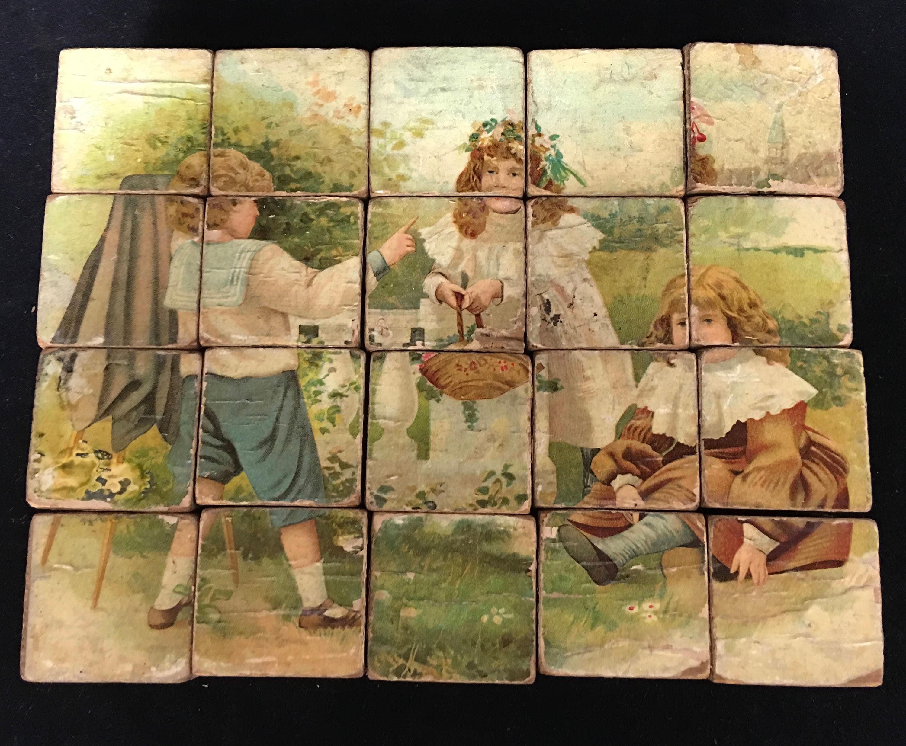 Antique Child's 6-Sided Block Puzzle