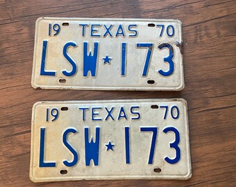 Vintage Original 1970 Texas License Plate in Excellent - Etsy