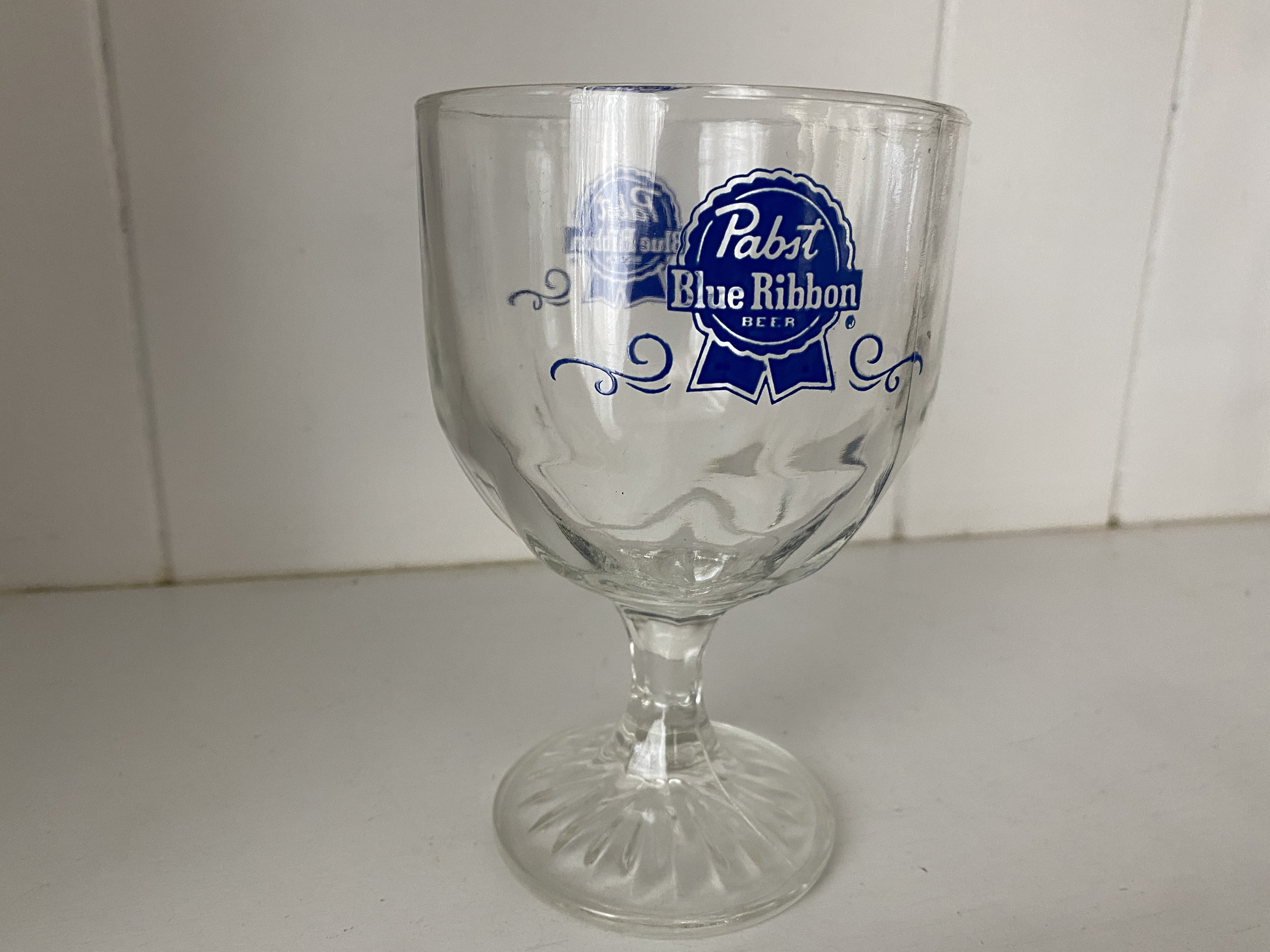 Pabst Blue Ribbon Glass Goblet
