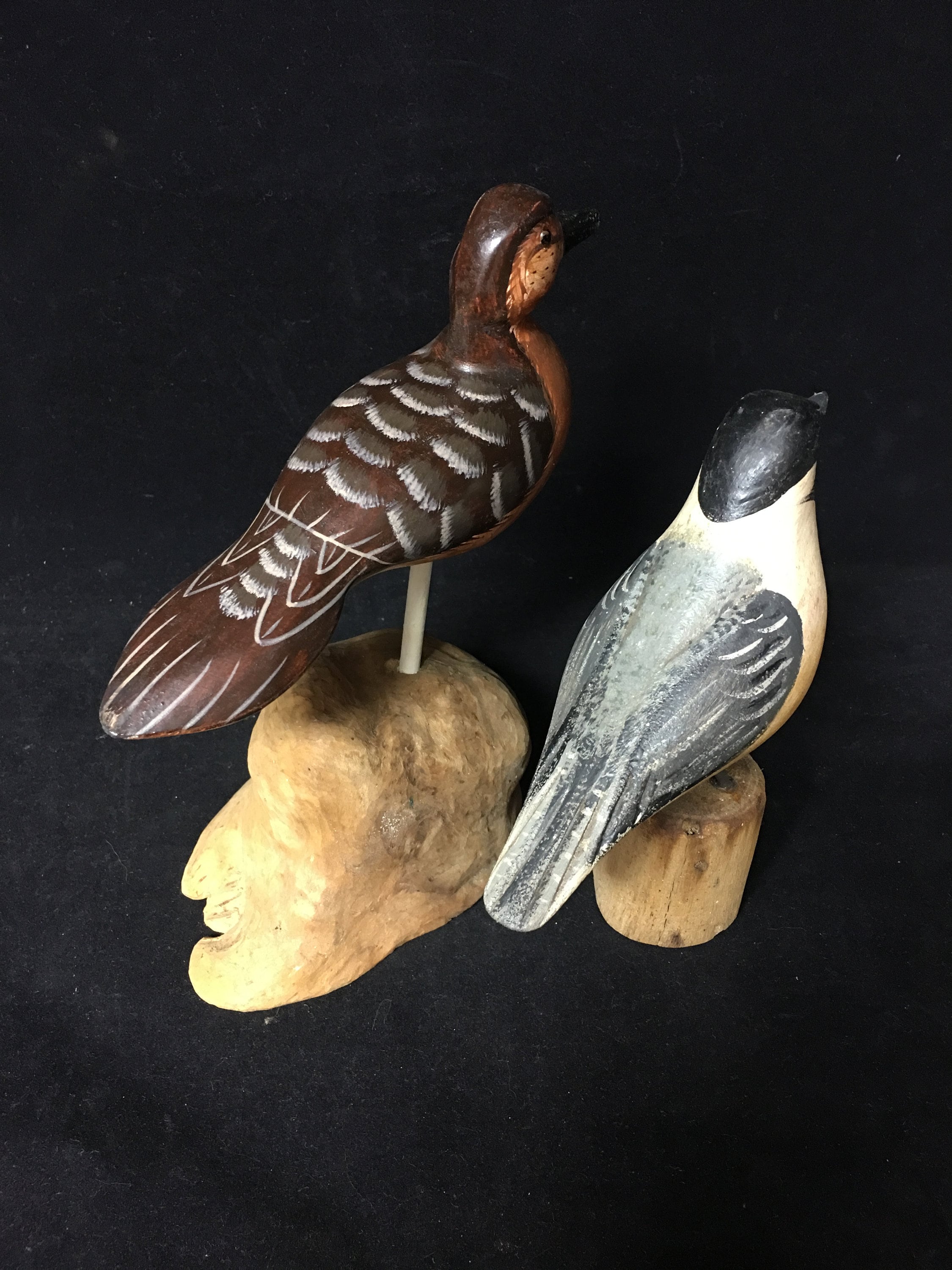 Vintage Hand Carved Birds (Pair)