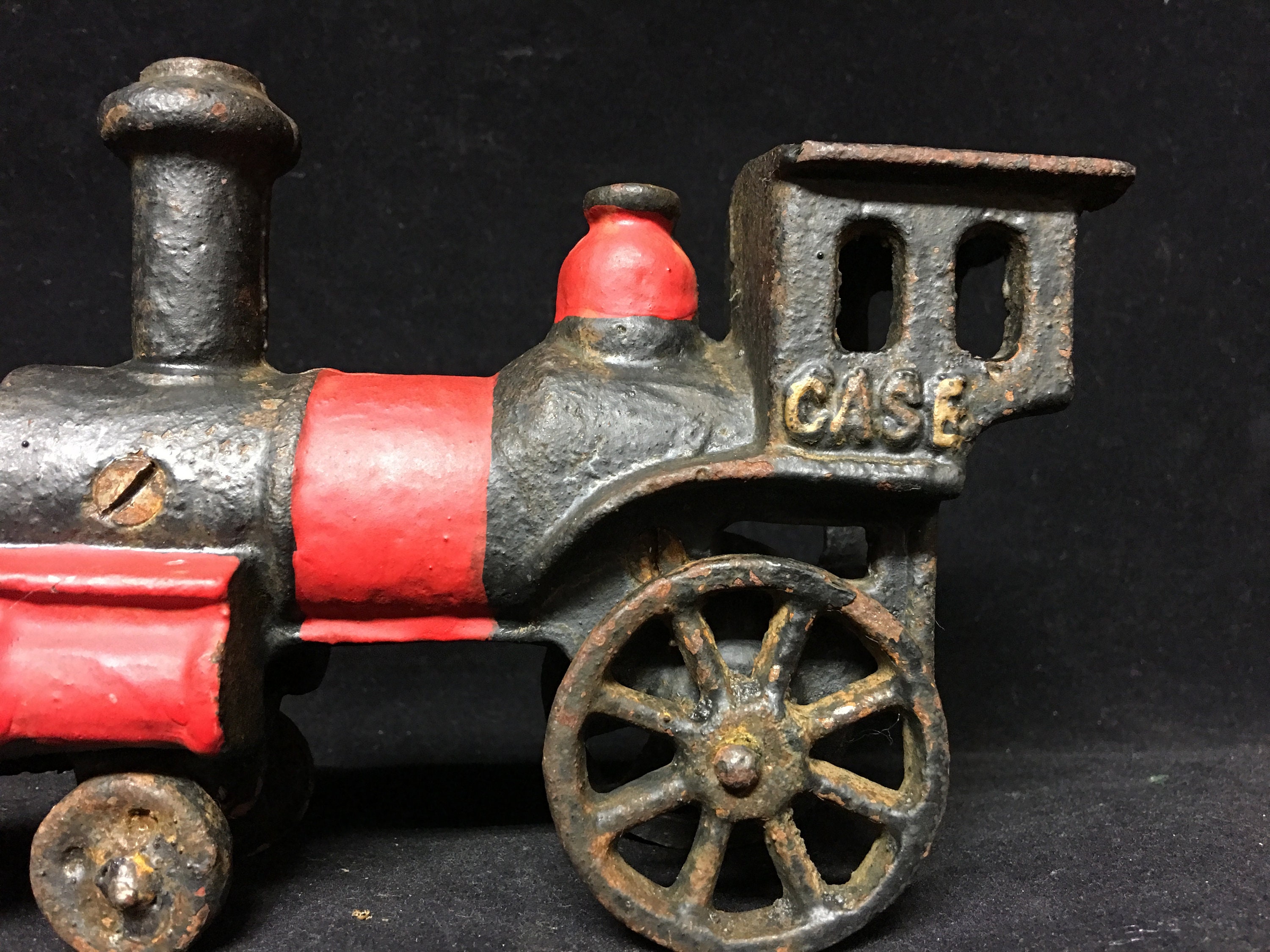 Vintage Cast Iron CASE Train Engine