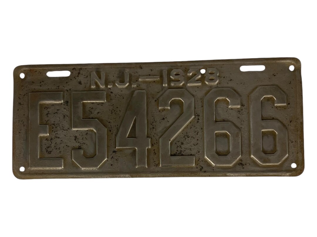 1928 NJ LICENSE PLATE E54266 - Etsy