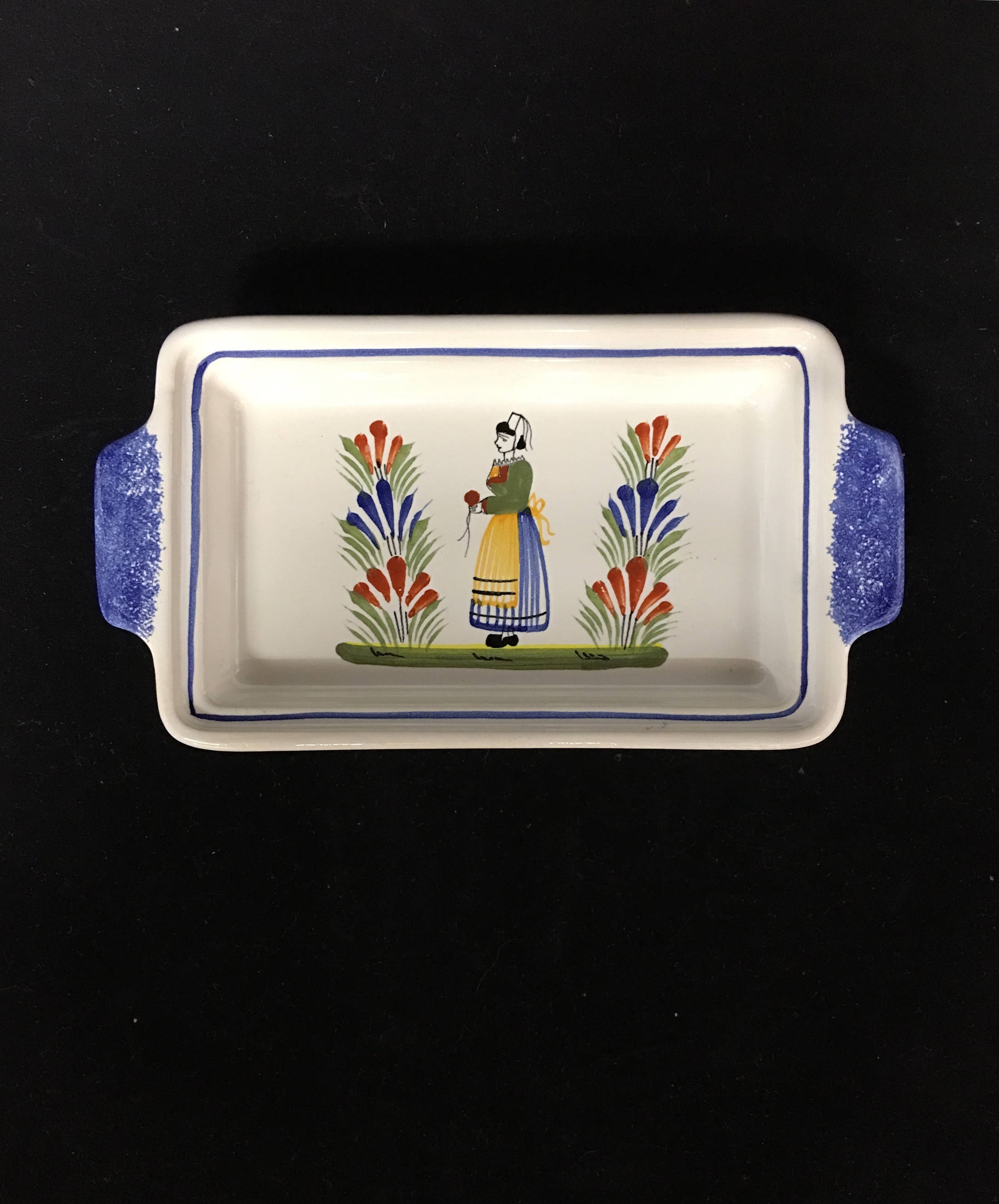 Vintage HB Henriot Quimper Small Rectangular Dish