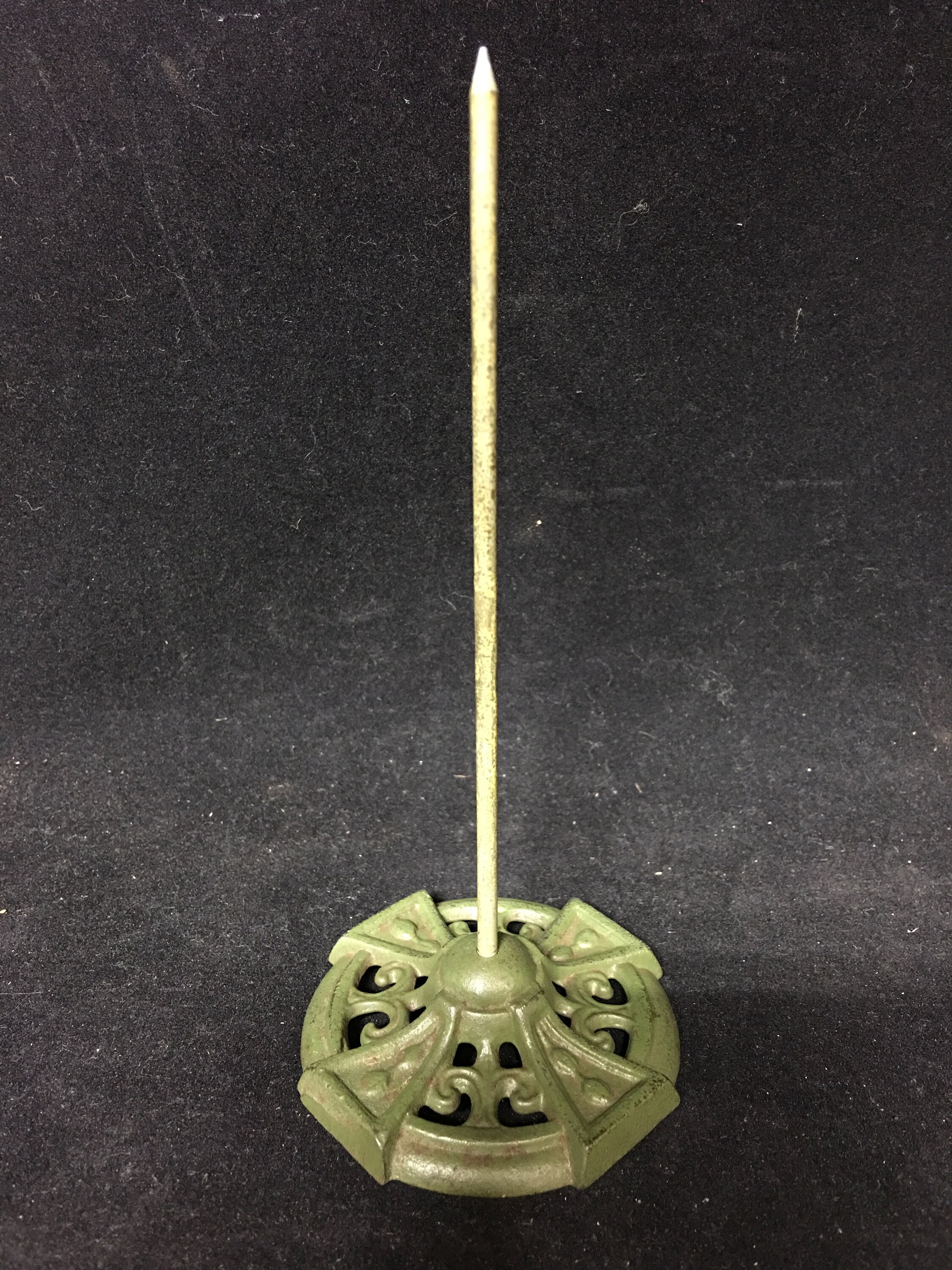 Antique Enamel Cast Iron Receipt Spike