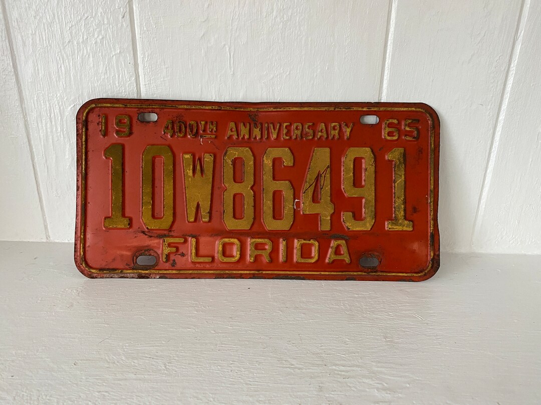 1965 Florida 400th Anniversary License Plate - Etsy