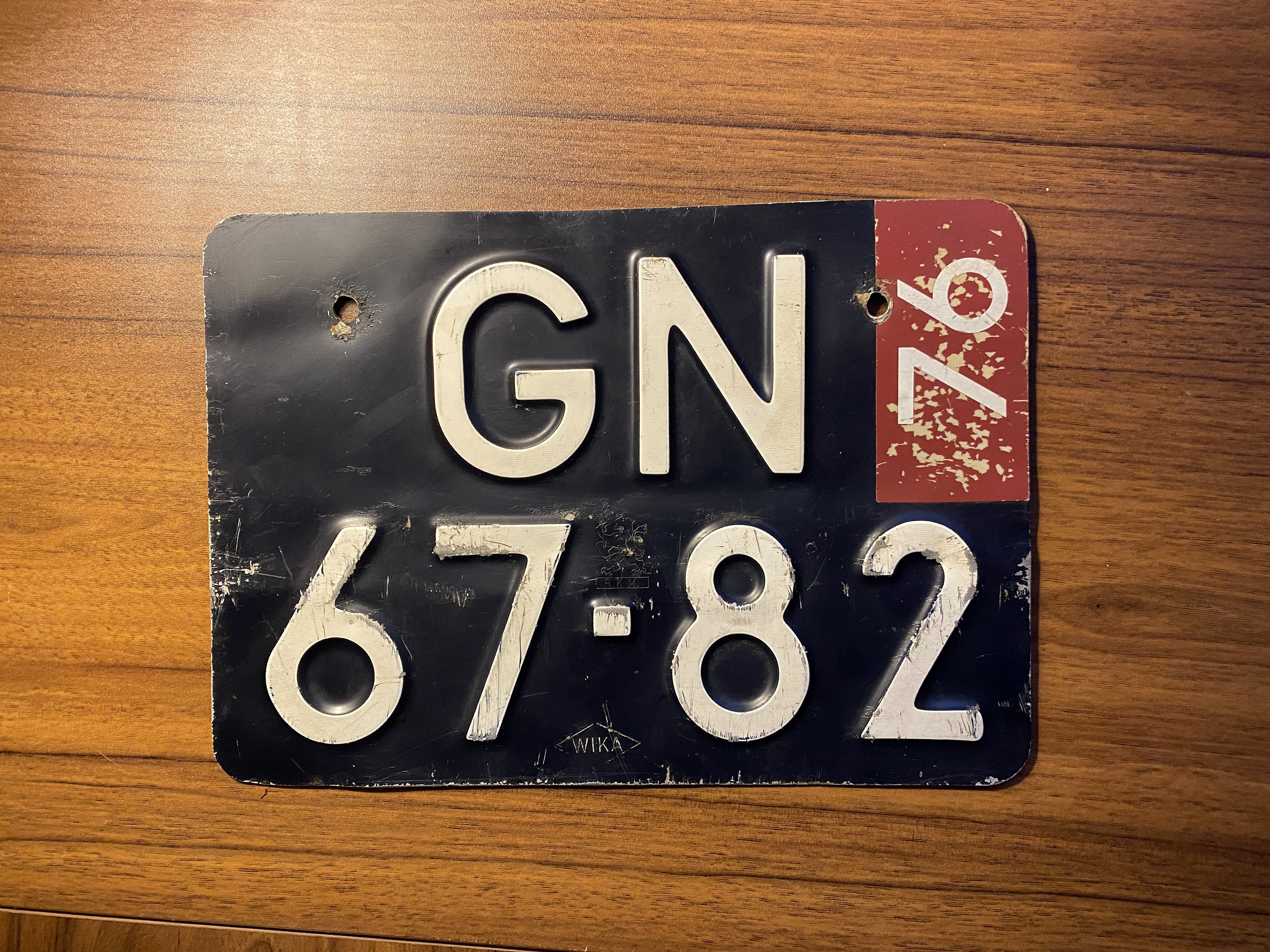 1976 Dutch / Netherlands License Plate