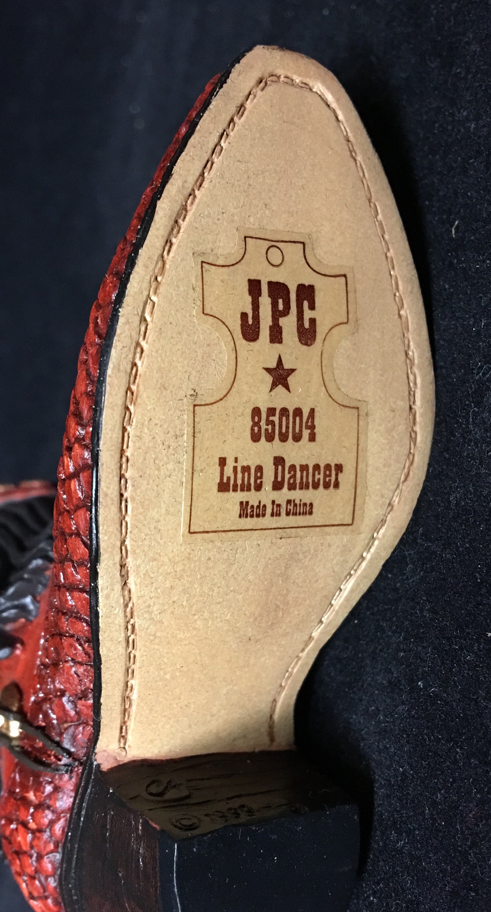 Vintage Just Plain Country JPC Miniature Country Boots, Line Dancer #85004