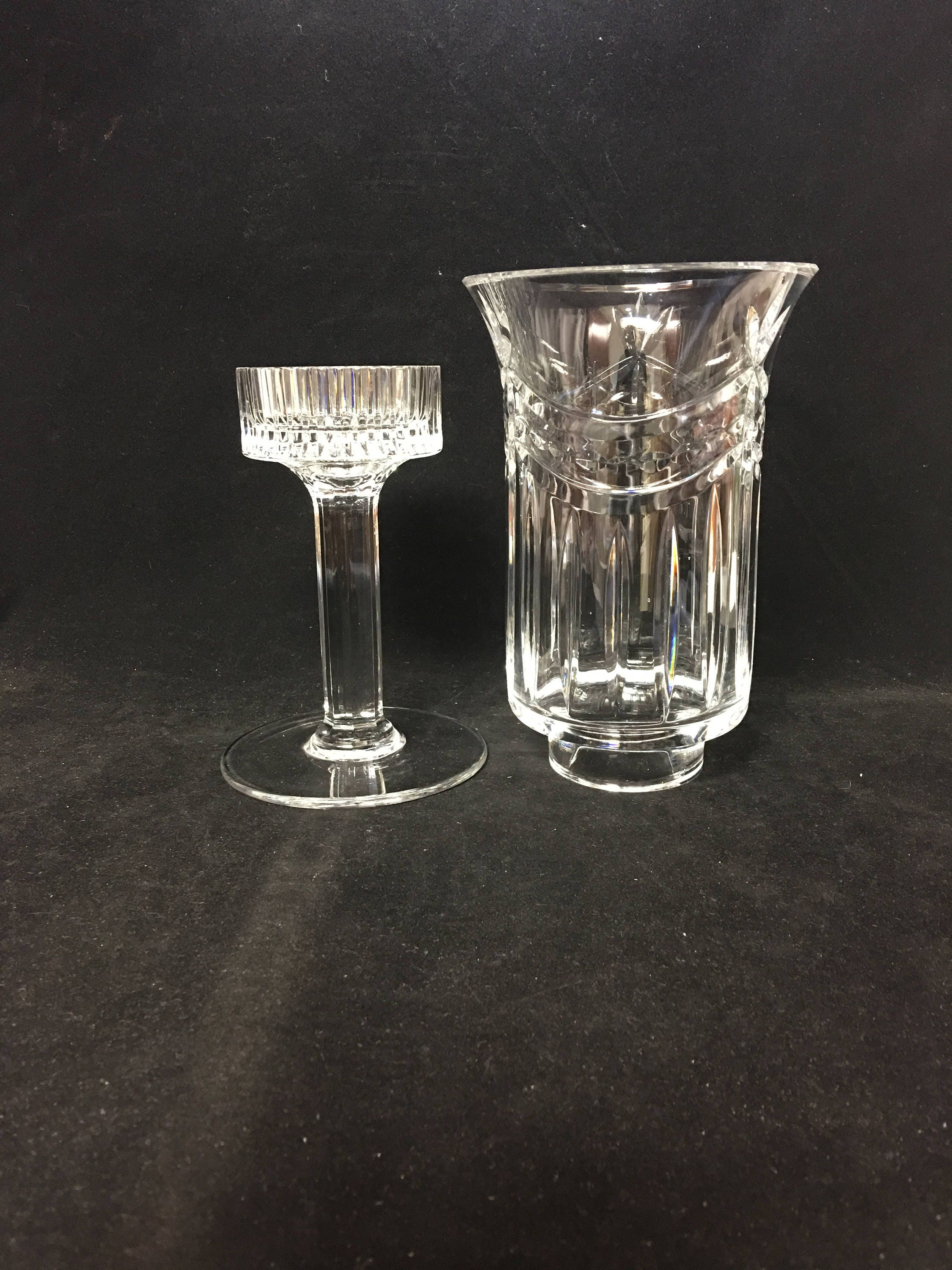 Lovely Lead Crystal Hurricane Candleholder