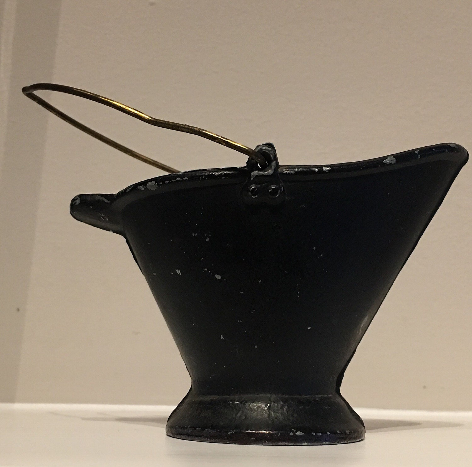 Cast Iron Painted Coal Bucket Ashtray