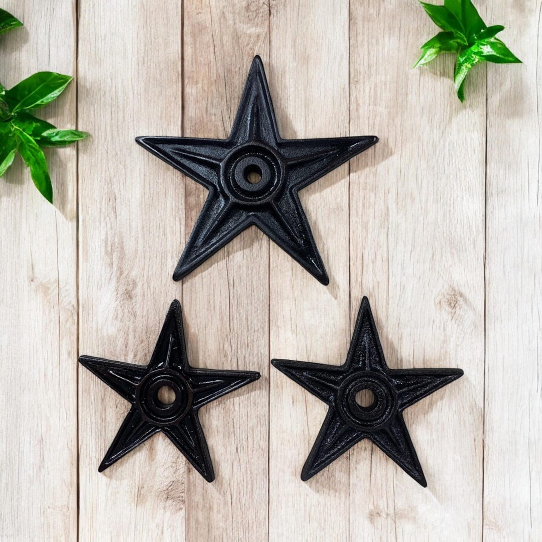 Set of Three 5-point Cast Iron Stars - Etsy