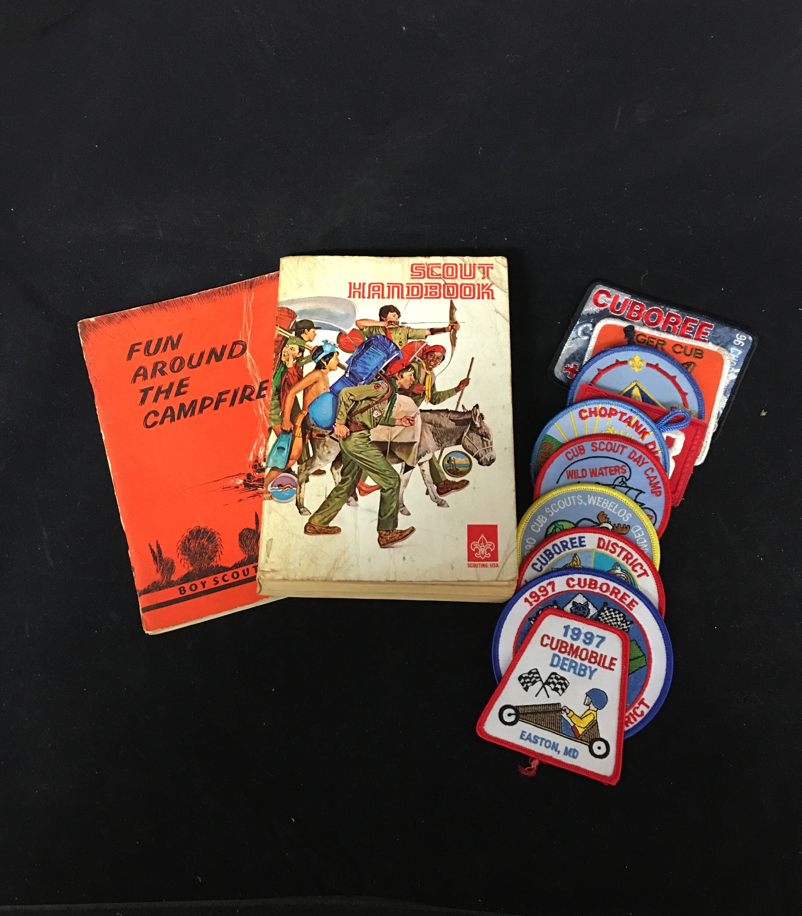 1977 Boy Scout Handbook, 1952 First Edition BSA Fun Around the Campfire ...