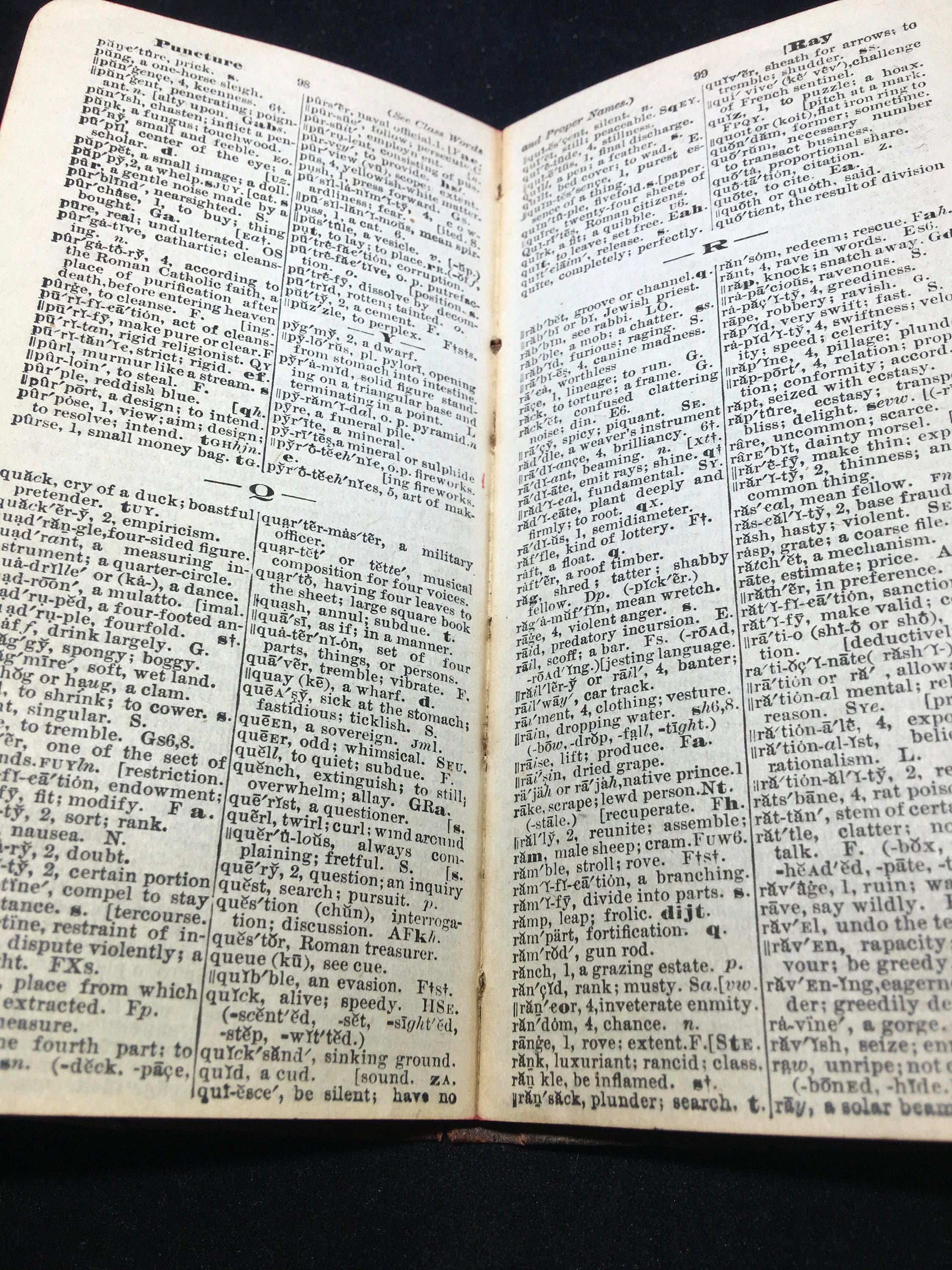 1893 Webster's Vest Pocket Library