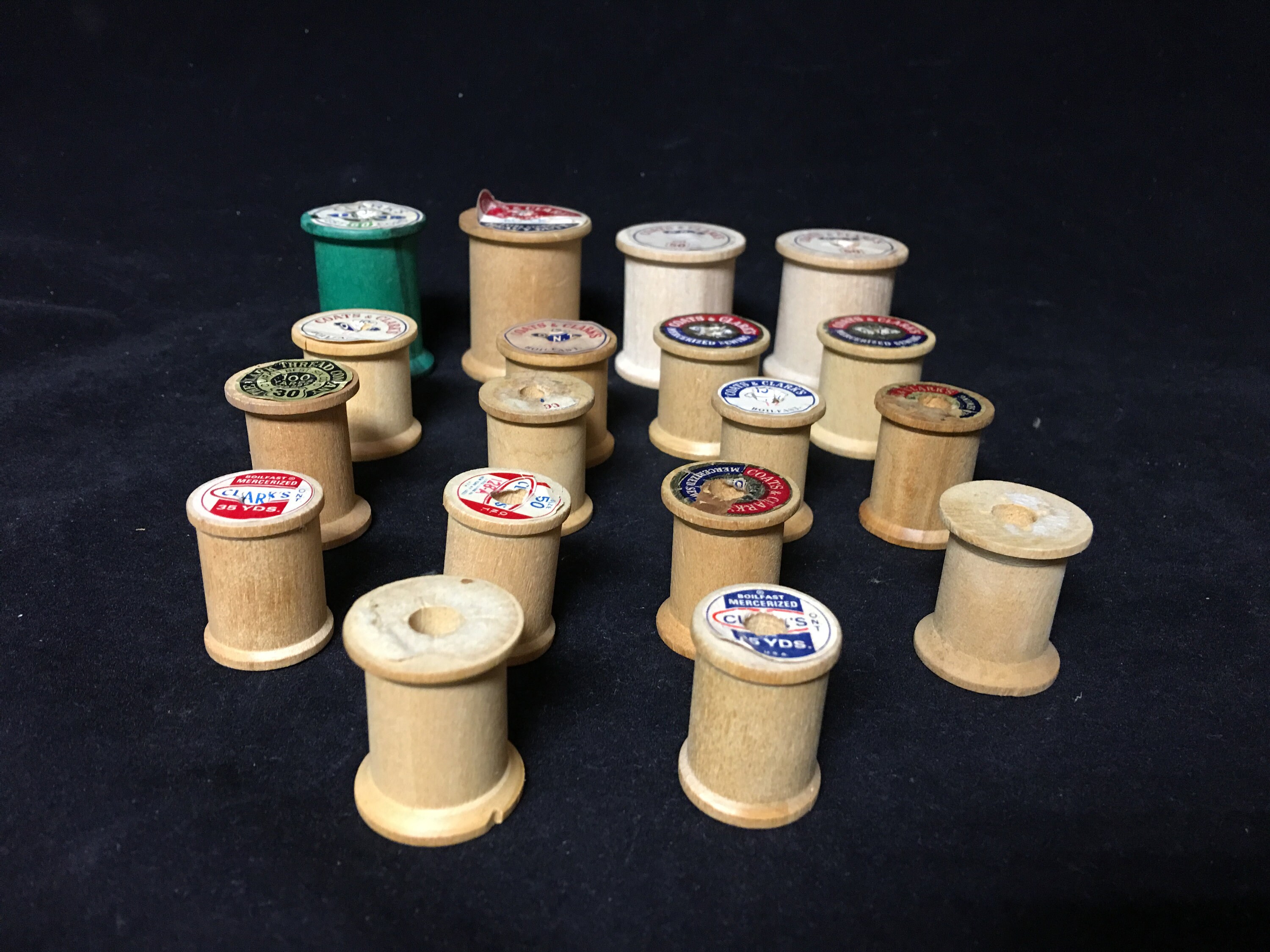 18 Vintage Coats & Clark's and Clark's Wooden Thread Spools