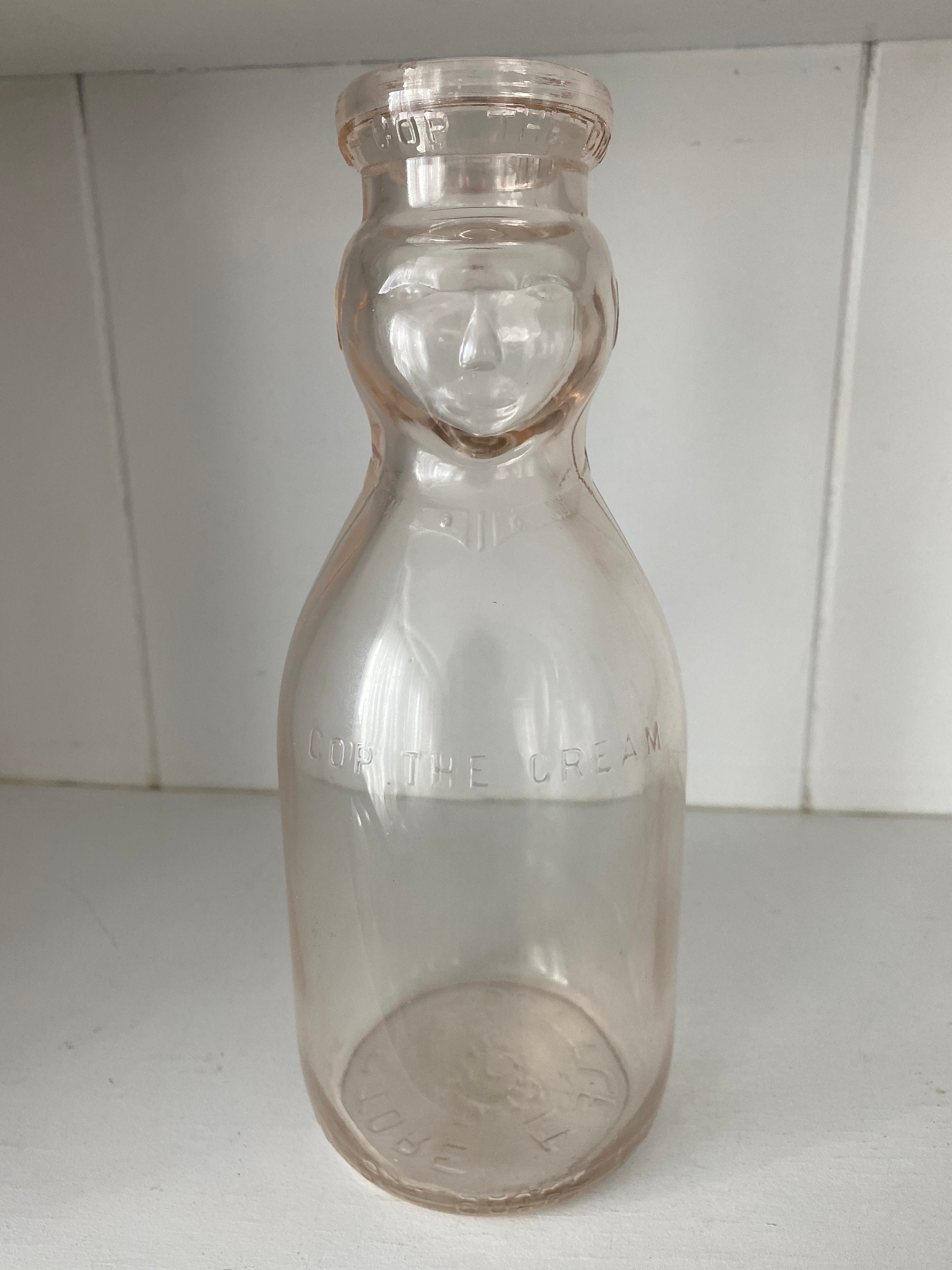 Rare Cop The Cream One Quart Glass Milk Bottle rare-cop-the-cream-one-quart-glass-milk-bottle