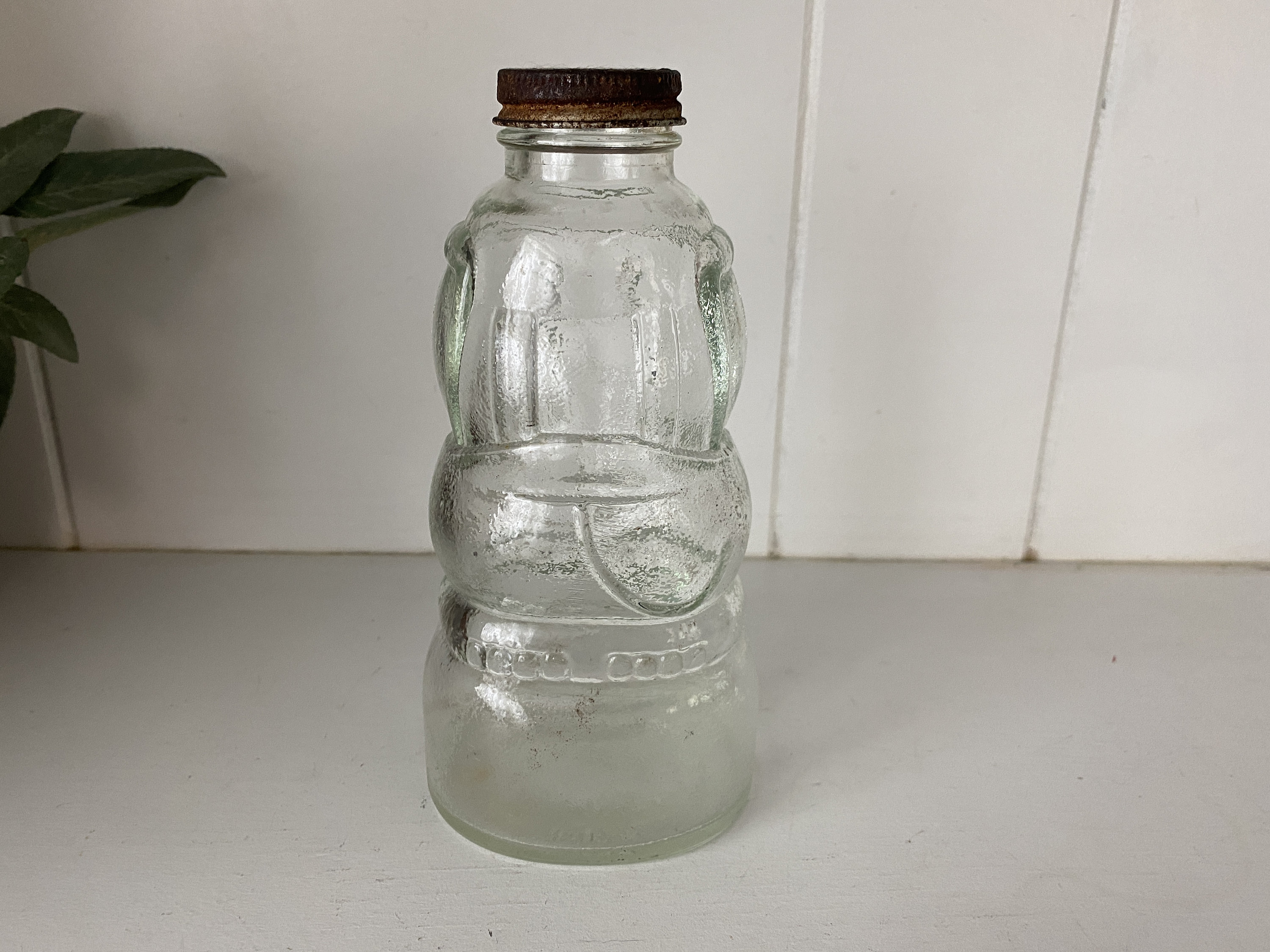 Glass Elephant Syrup Bottle Castle Products Co. Newark, NJ