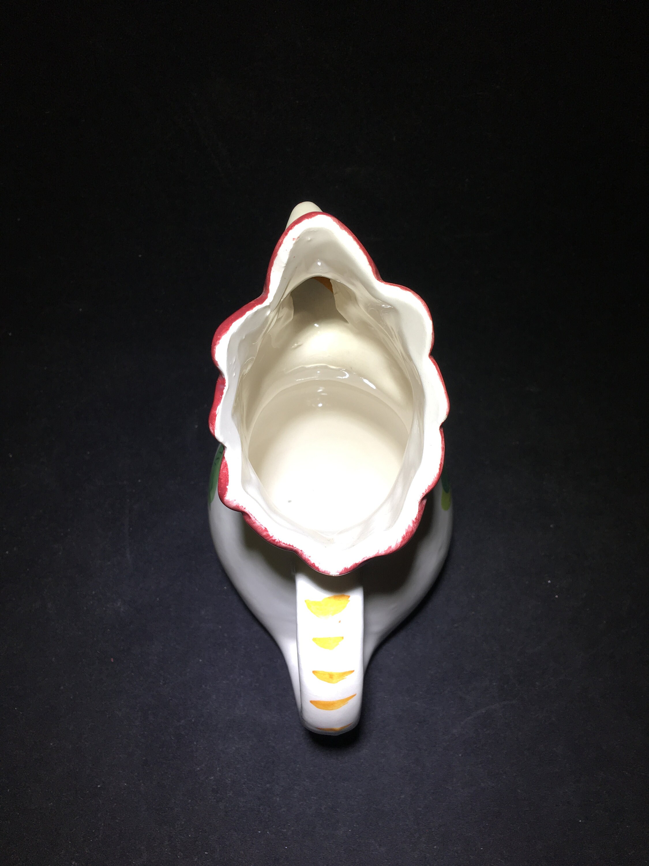 Vintage Italian Hand Painted Pottery Country Rooster Pitcher