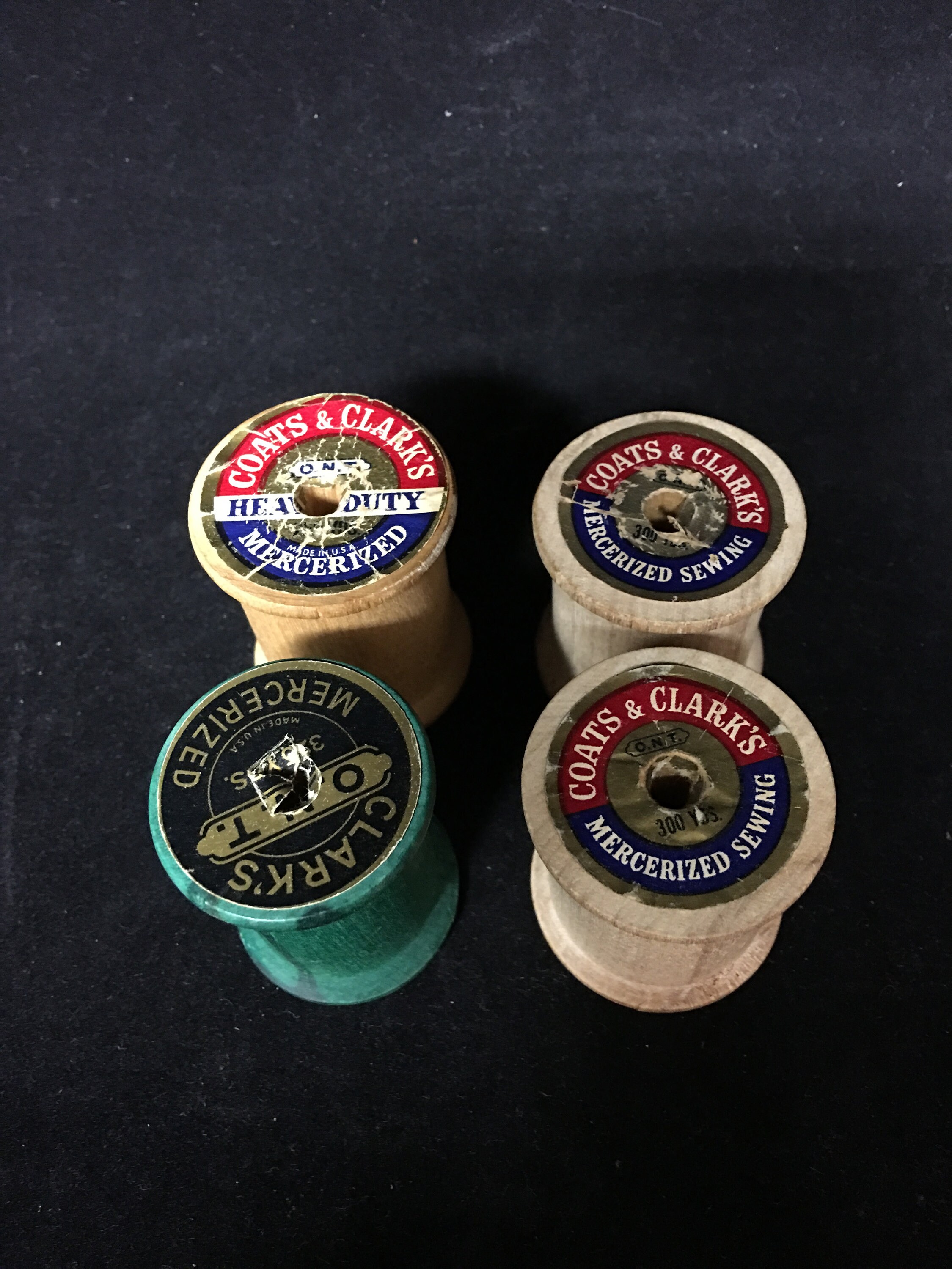 18 Vintage Coats & Clark's and Clark's Wooden Thread Spools