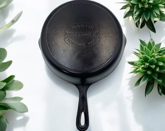 Martin Stove & Range 8 Cast Iron Skillet W/ Hamburger Logo - Etsy