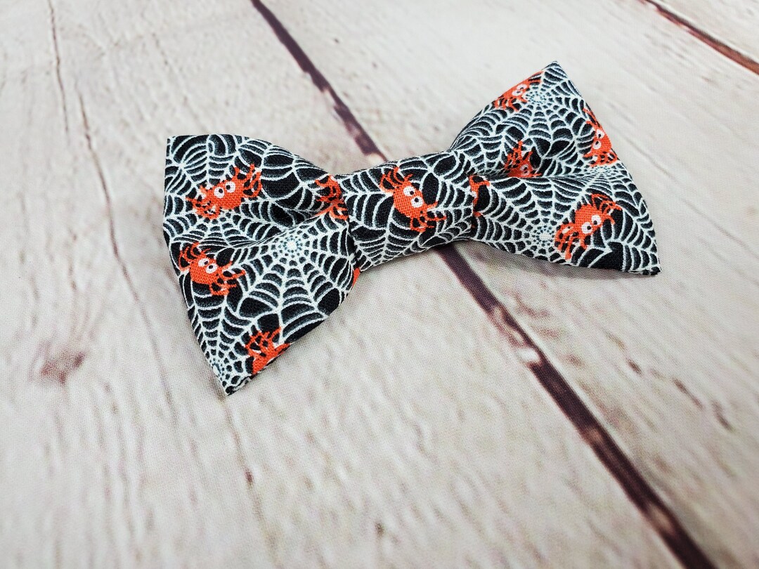 Cat Bow - Glow in the Dark Spider Web Halloween Bow - Etsy