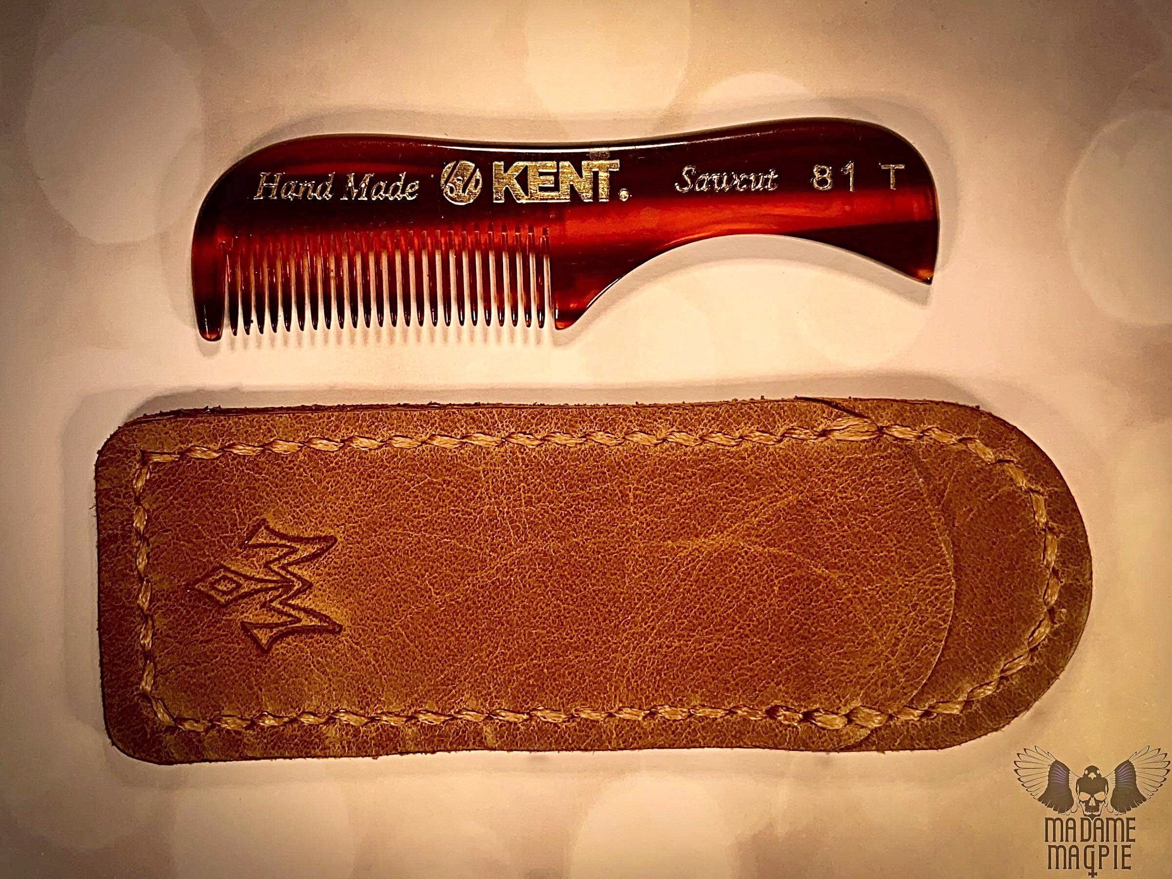 Moustache comb case quality leather case Kent comb case | Etsy