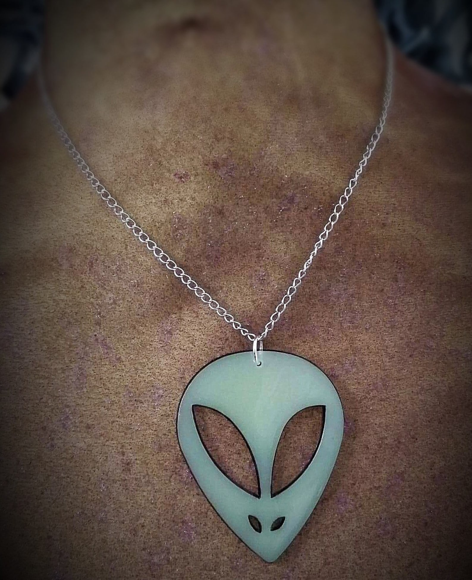 Alien Necklace Alien Jewellery. Glow in the Dark Necklace - Etsy