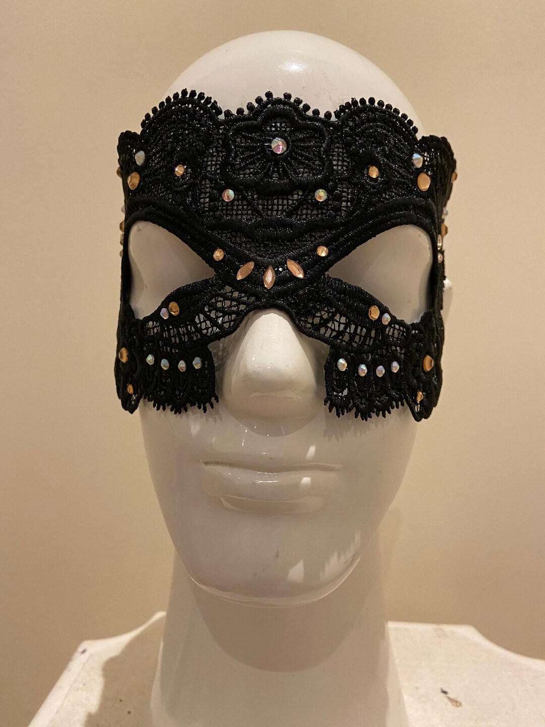 Black Lace Mask, Black Masquerade Ball Mask, Jewelled Masquerade Mask ...