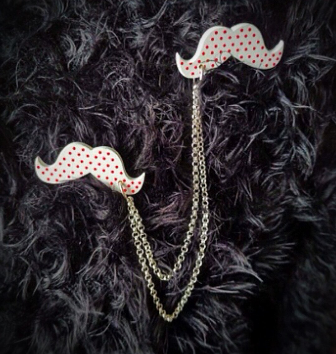 Moustache, Tache, Moustache Lapel Pin, Tie Tac, Brooch, Quirky ...