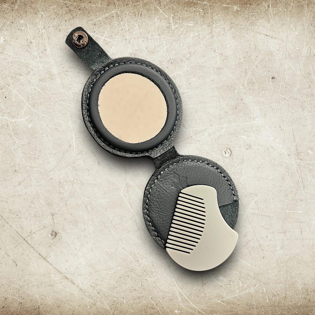 Compact Pocket Mirror With Comb, Small Mirror for Beard and Moustache ...