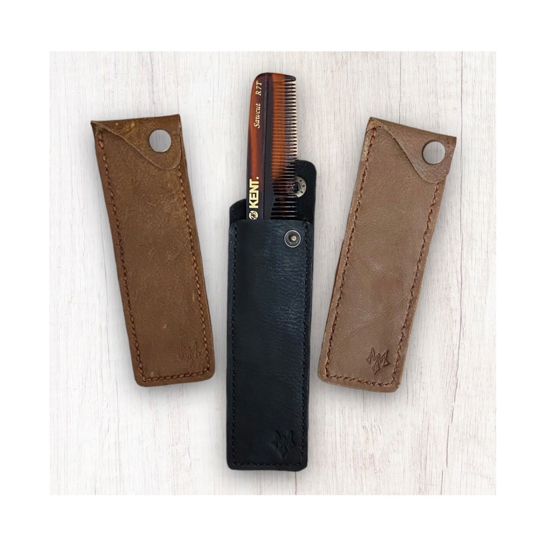 Kent Comb Case, Kent R7T Sawcut, Recycled Leather Case, Mens Hair ...