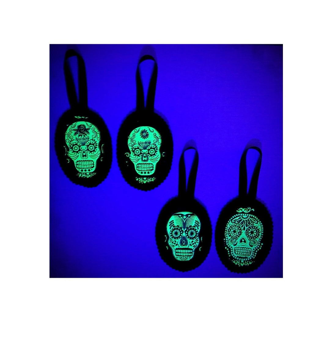 Skull Tree Decoration, Day of the Dead, Glow in the Dark, Sugar Skull ...