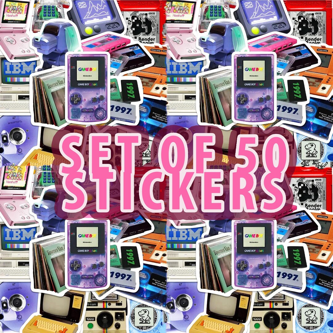 Retro Tech Gadgets Stickers Set of 50 Vintage Computer Video Game ...