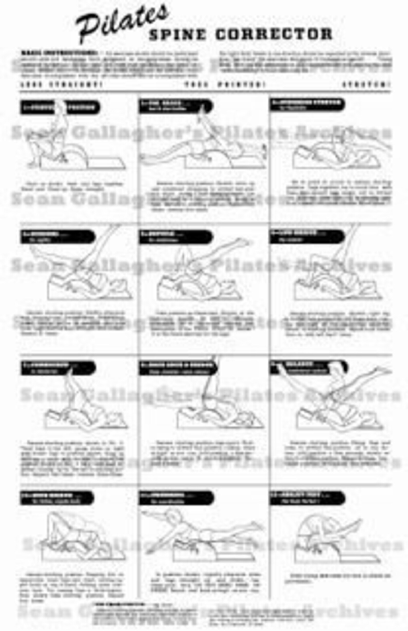 2 Posters: Pilates Bench Mat and Pilates Spine Corrector - Etsy