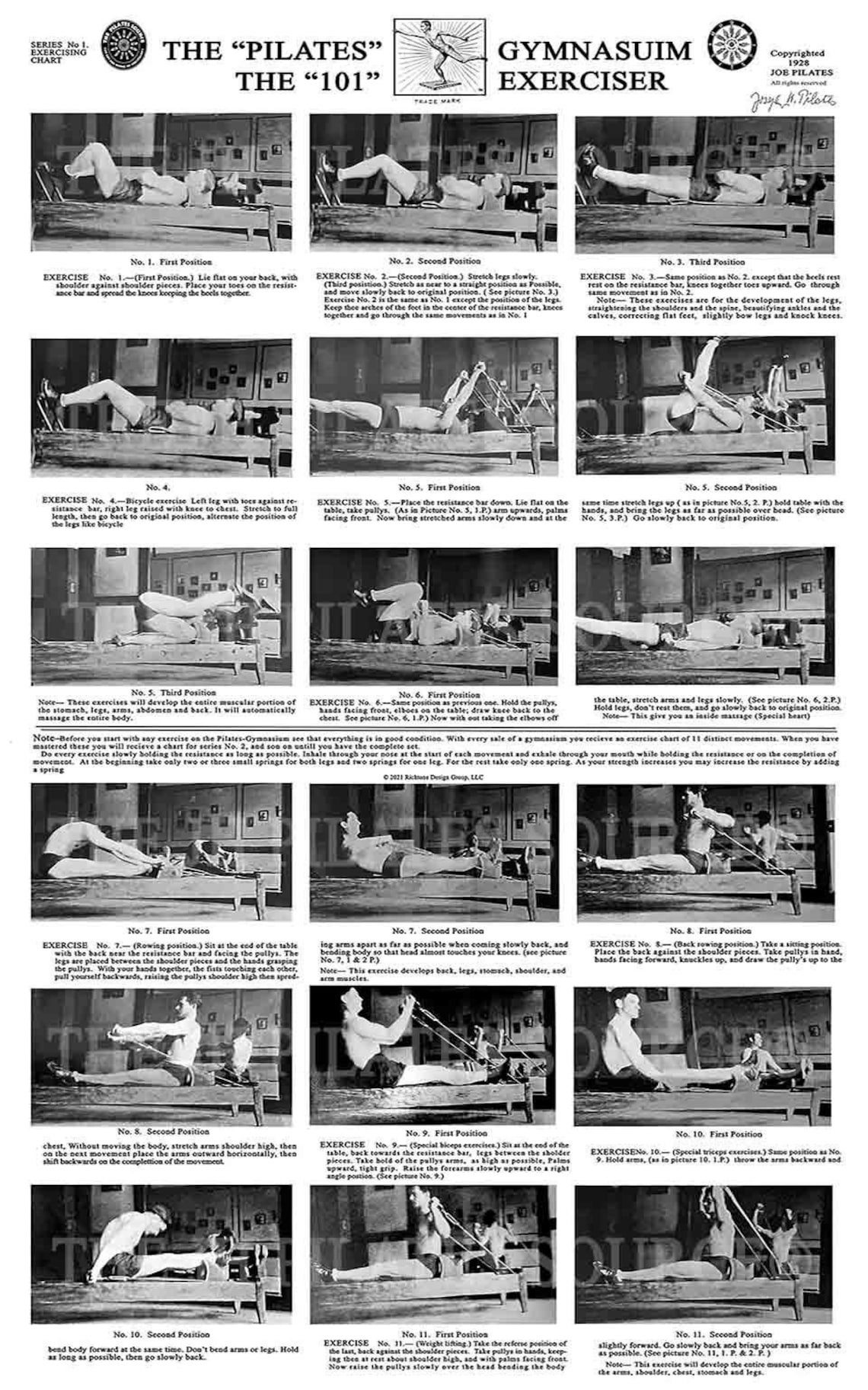 Joesph Pilates First Reformer Poster the 101 Exerciser - Etsy