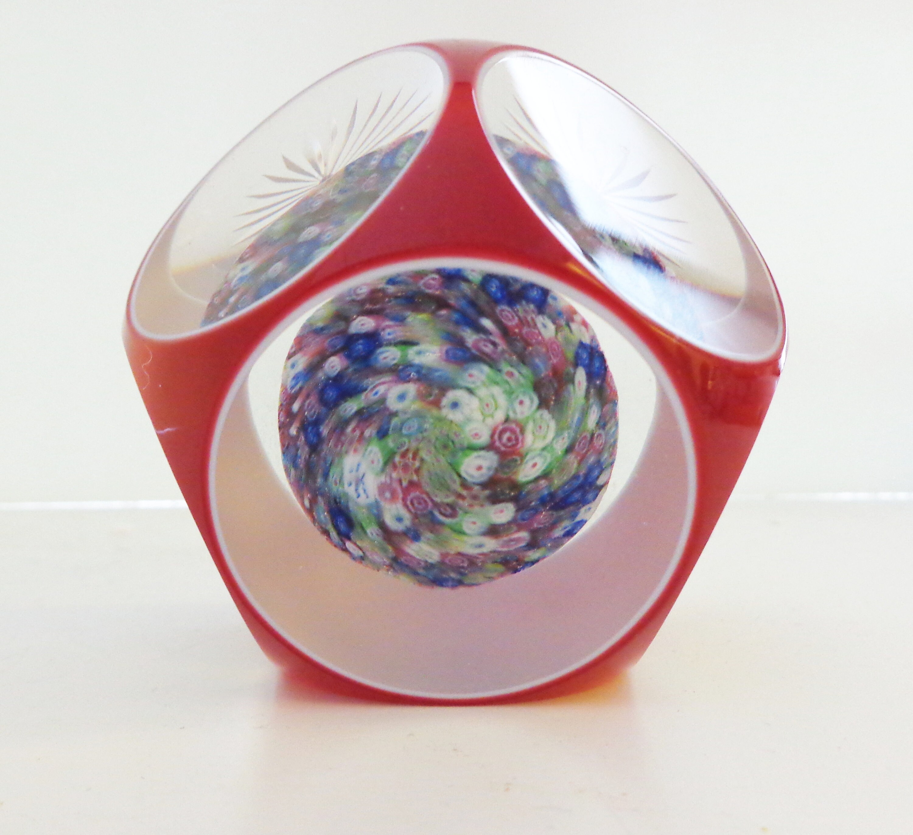 St. Louis France French Crystal Paperweight With Twisted Mushroom and ...