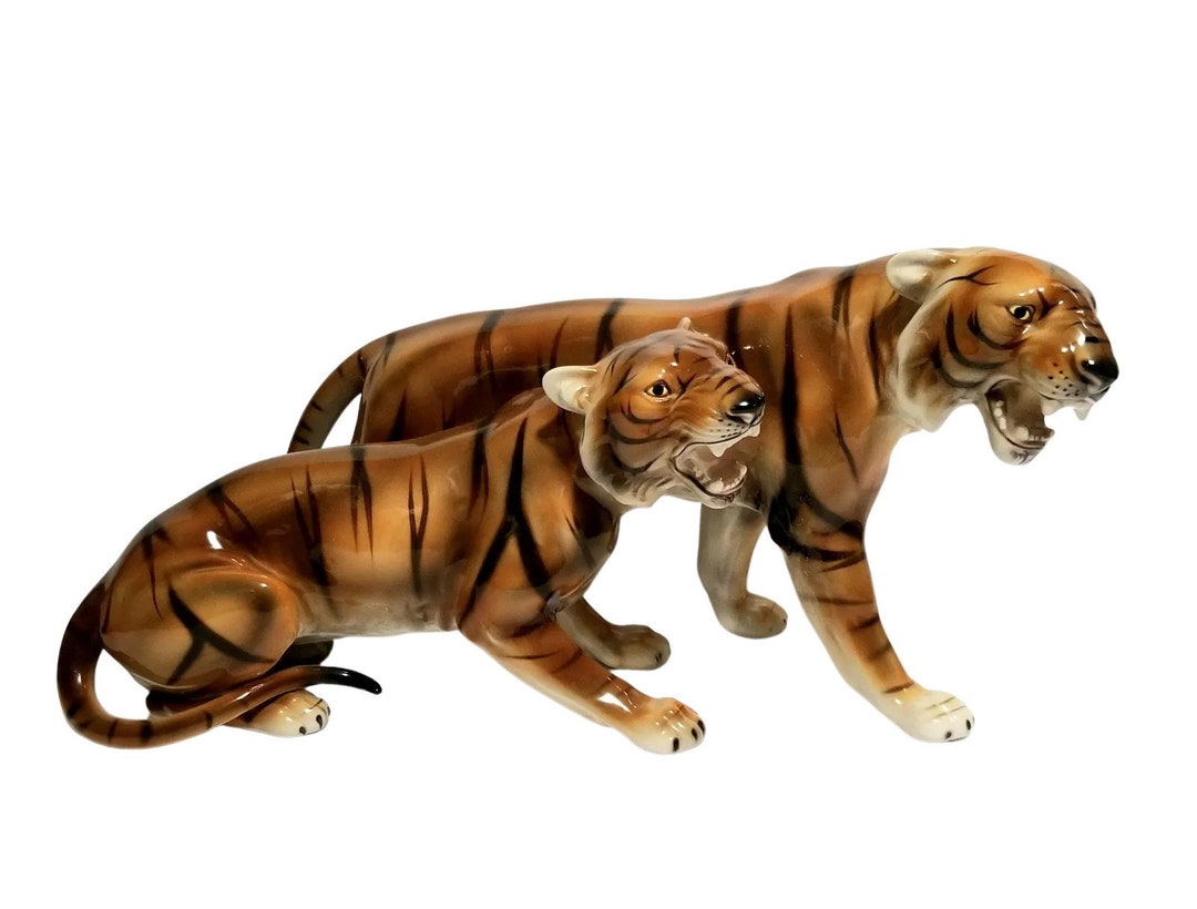 Large Keramos Vienna Austria Pair of Tigers - Etsy